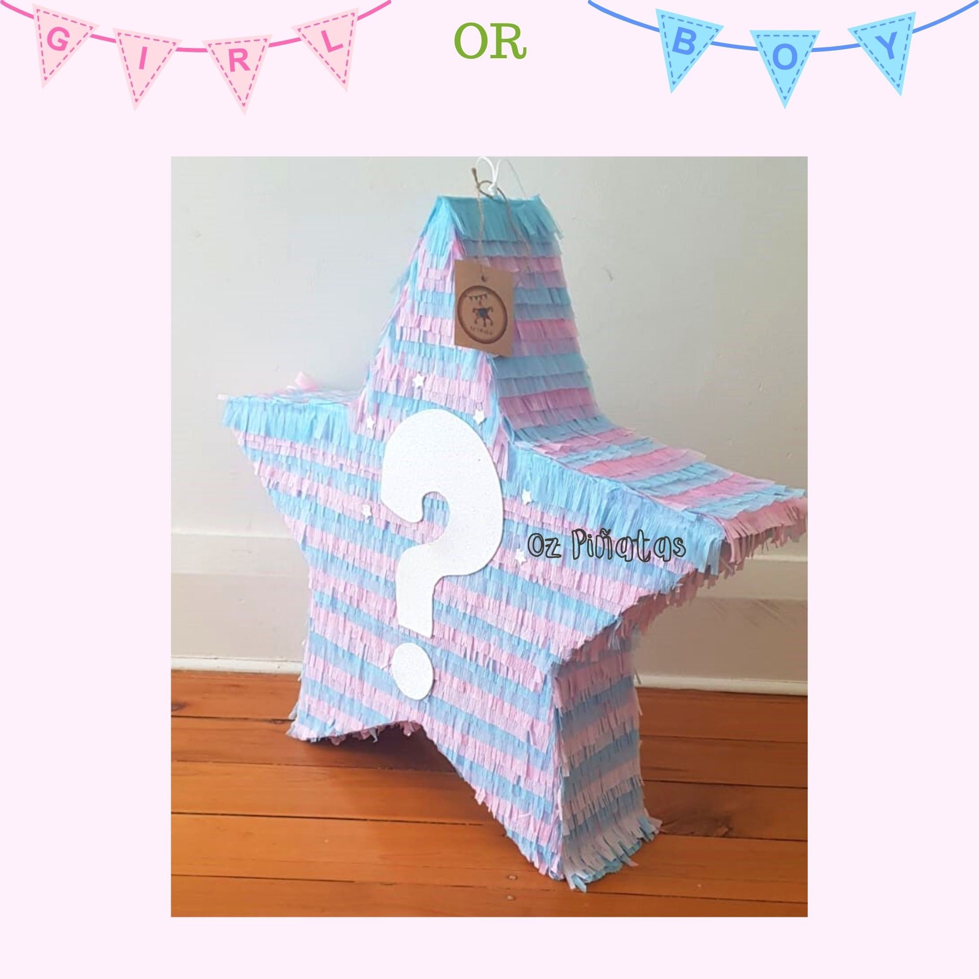 Gender Reveal Star Pinata — Oz Pinatas