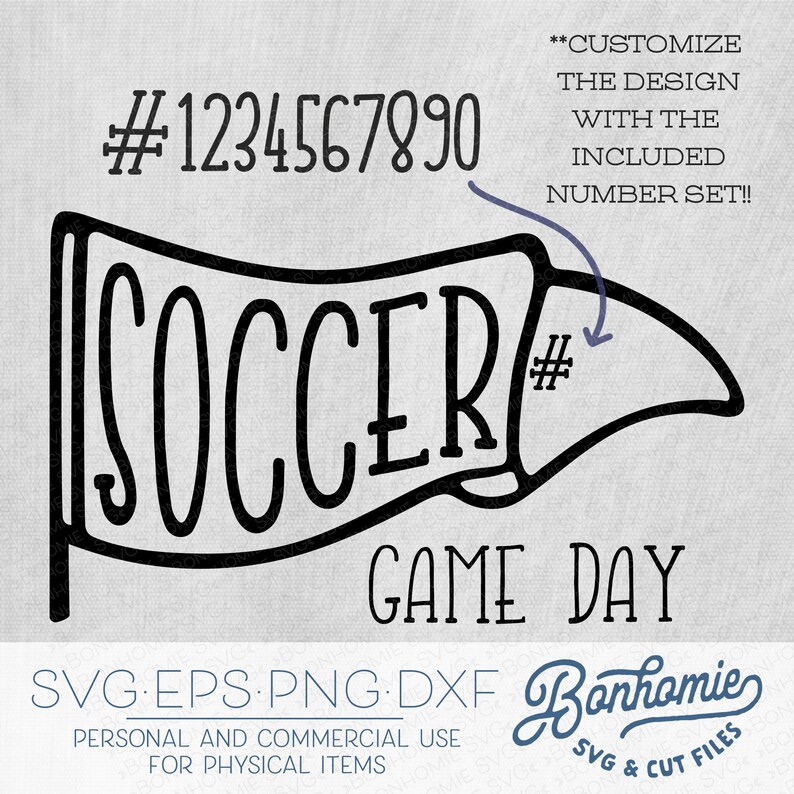 Soccer Game Day SVG Cut Files With Number Set Included to - Etsy