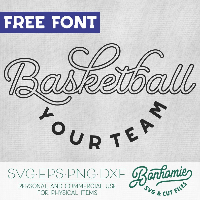Basketball SVG PNG DXF With Free Font Custom Team Name - Etsy Canada