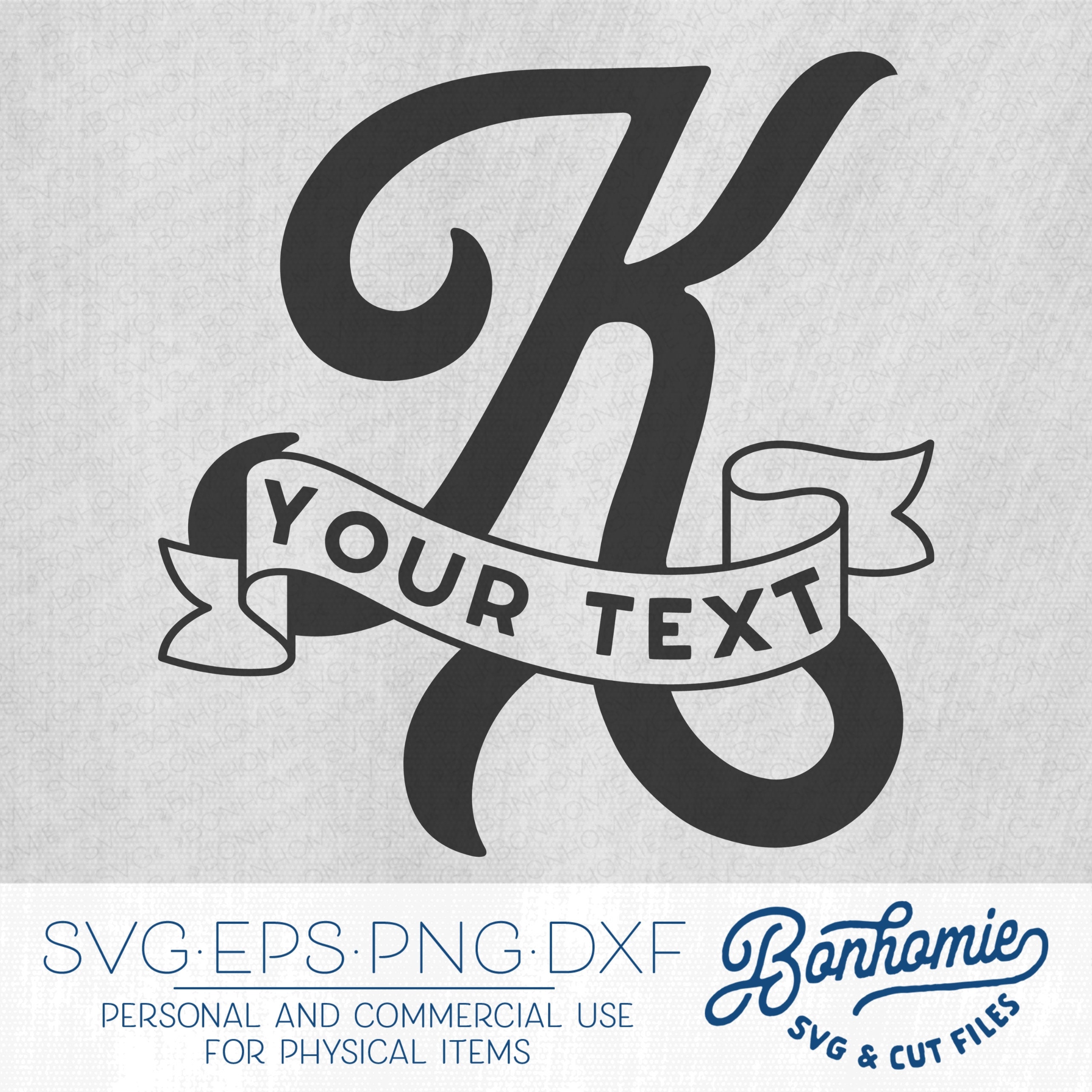 K Monogram SVG PNG DXF & Eps With Free Font to Customize With Team or ...