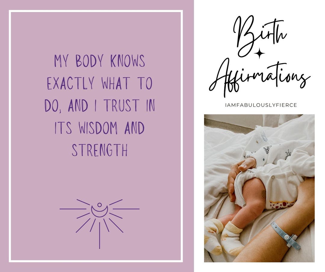 Birth Affirmation Cards | Printable Positive Birth Quotes | Digital ...