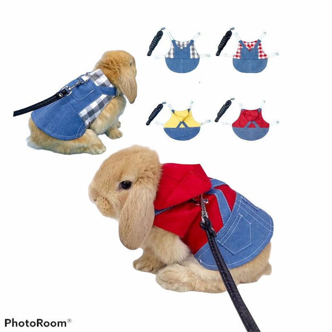 Pet Rabbit Clothes Denim Jacket Coat Small Animal Harness | Etsy