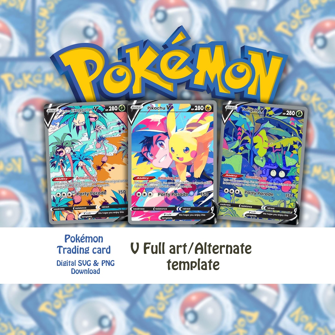 Custom Pokemon Card V Full Art/alternate Art - Etsy