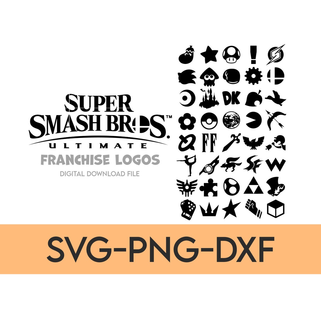 Super Smash Bros Ultimate Franchise Logo Digital Download SVG PNG DXF ...