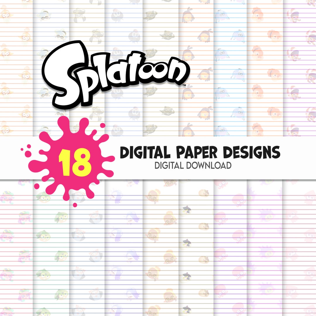 Splatoon 18 Digital Stationery Paper Designs Digital Download - Etsy