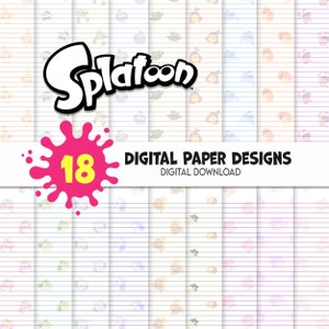 Splatoon 18 Digital Stationery Paper Designs Digital Download - Etsy