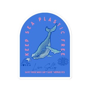 Save the Whales Stickers - Keep Sea Plastic Free, Protect Our Oceans ...