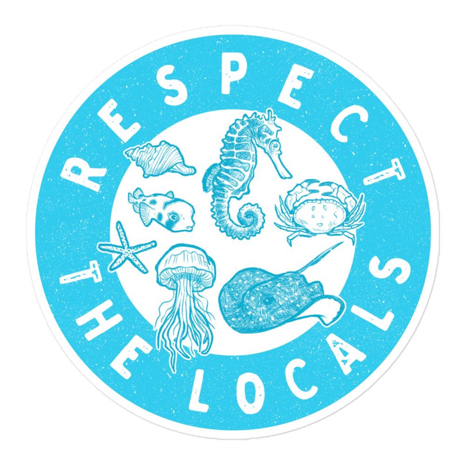 Respect the Locals Stickers, Marine Life Stickers, Seahorse Stickers ...