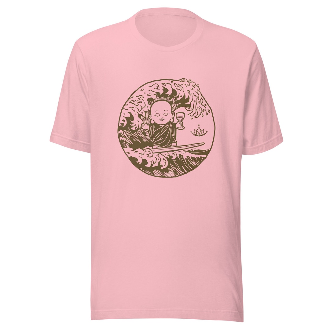 Surffing Buddha T-shirt Buddha T Shirt Surfing T Shirt Buddhist Lotus ...
