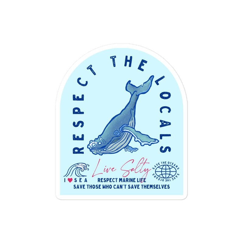 Humpback Whale Stickers, Respect the Locals Sticker, Beachy Sticker ...