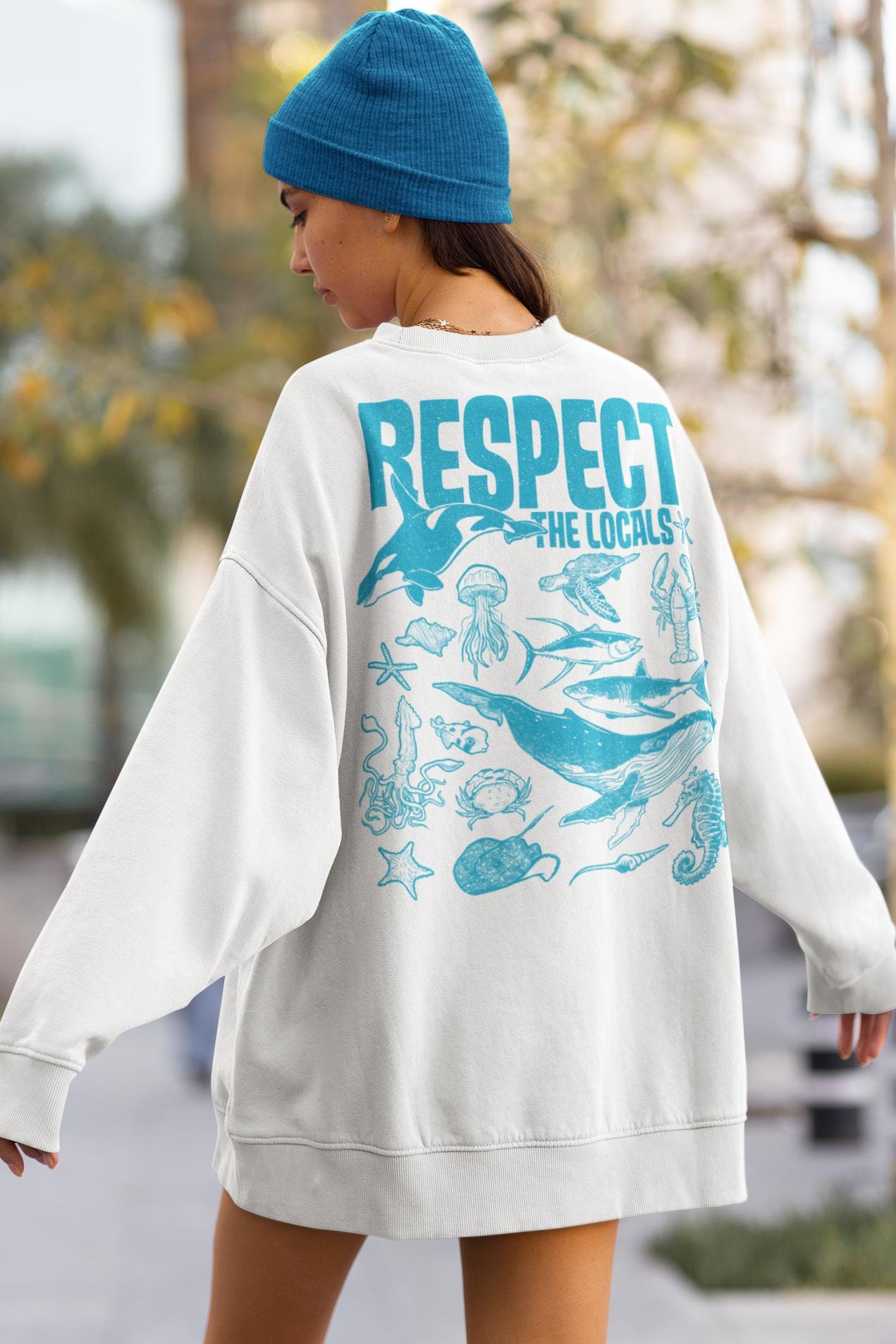 Marine Wildlife Apparel, Coastal Nature Sweatshirt, Whale Design, Sea ...