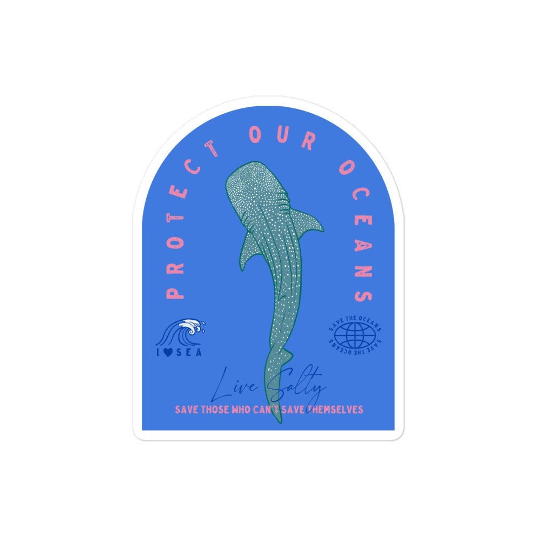 Shark Stickers, Protect Our Oceans Stickers, Marine Life Stickers, Save ...