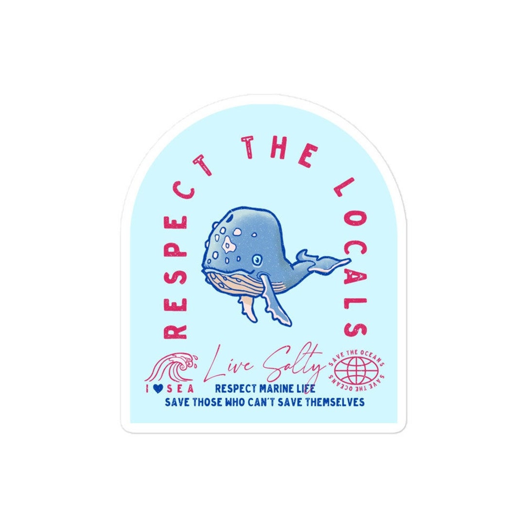 Marine Life Sticker, Respect the Locals Sticker, Humpback Whale Sticker ...