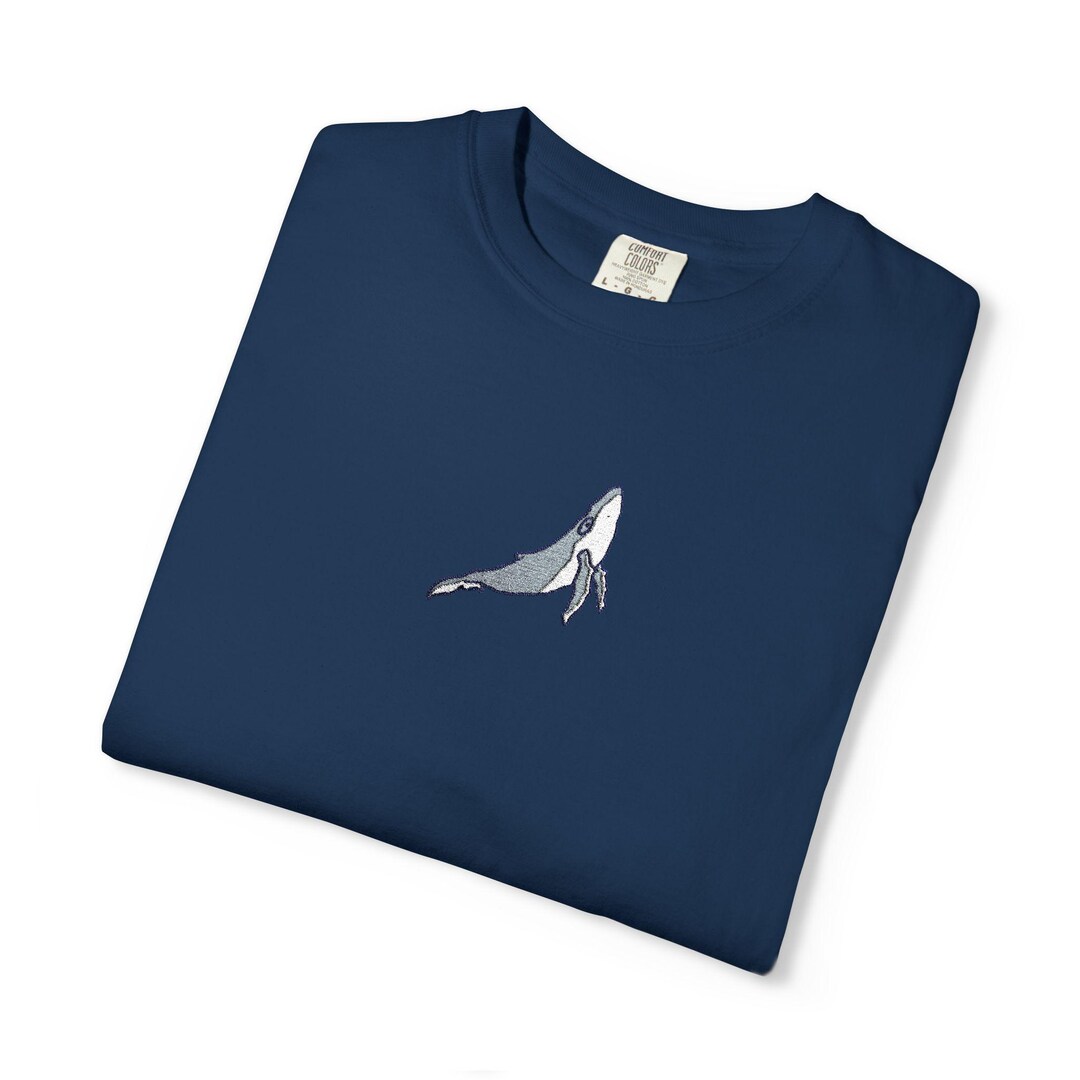 Humpback Whale Embroidered T-shirt, Summer Beach T Shirt, Ocean Lover ...