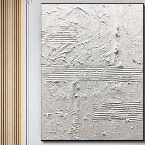 Large White Texture Wall Art White Acrylic Painting White - Etsy
