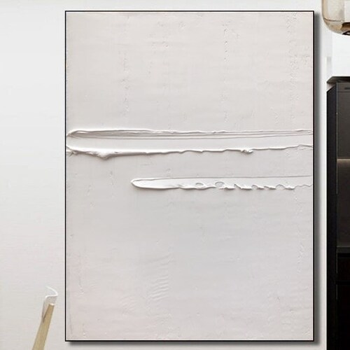 Large White Abstract Painting White Textured Wall Art Large - Etsy