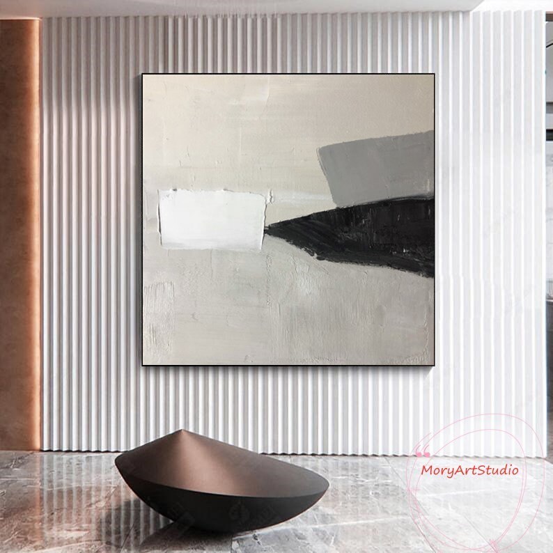 Large Original Grey Abstract Painting Nordic Minimalist - Etsy