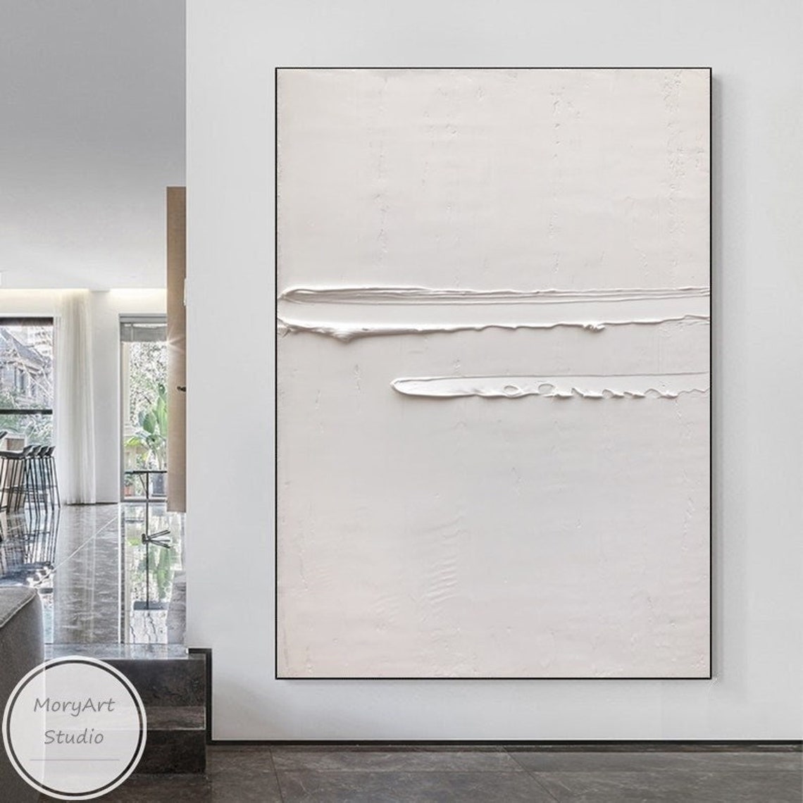 Large White Abstract Painting White Textured Wall Art Large - Etsy