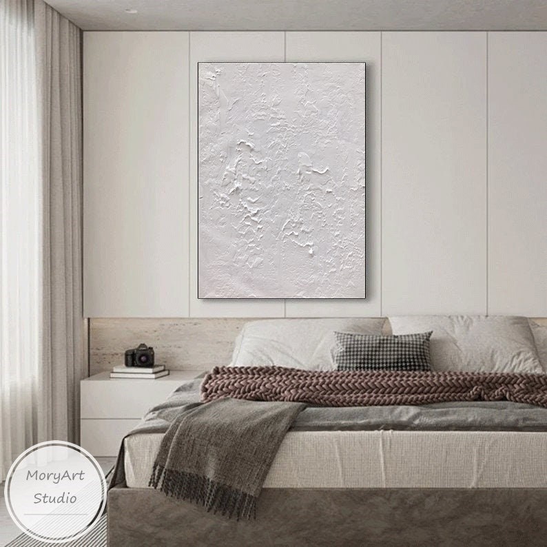 White Textured Painting White Canvas Wall Art White 3D - Etsy