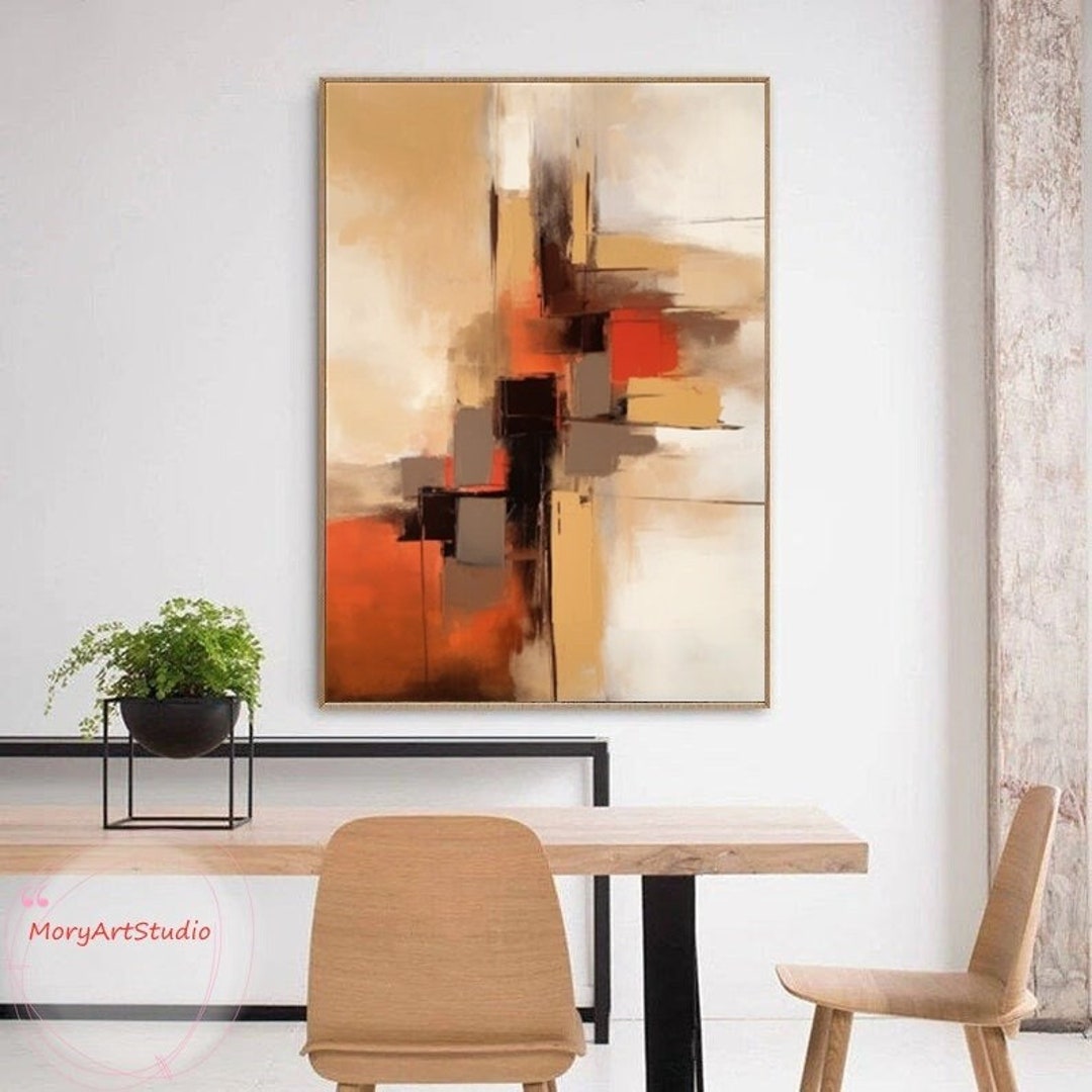 Beige Brown Minimalist Abstract Painting Large Brown Texture Painting ...