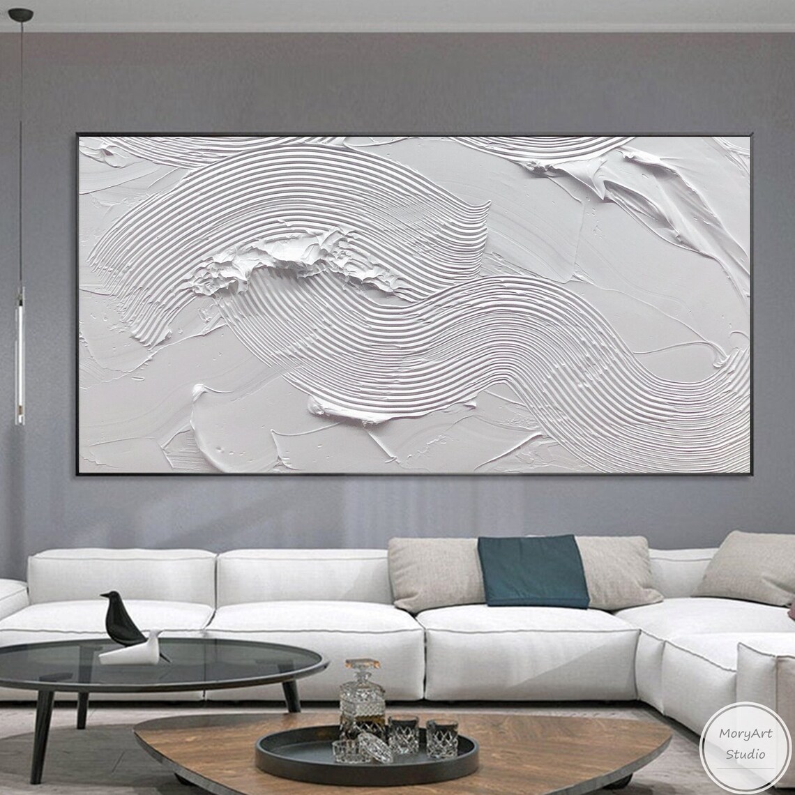 Original White Abstract Painting 3D White Textured Painting - Etsy