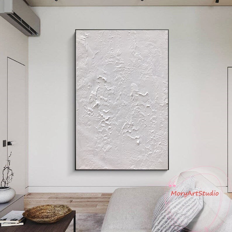 White Textured Painting White Canvas Wall Art White 3D - Etsy