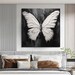 Handmade White Butterfly Oil Painting, 3D White Butterfly Painting on ...