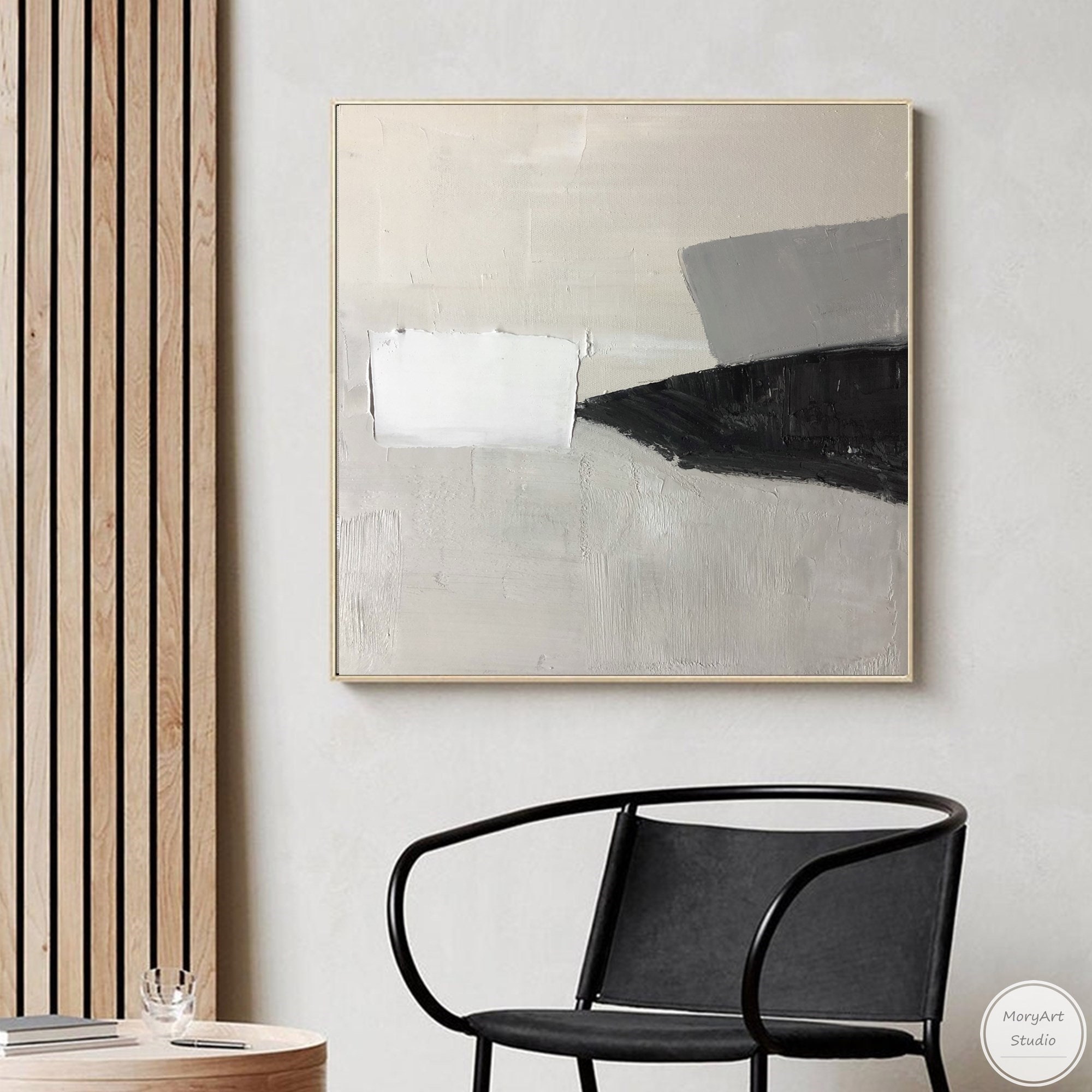 Large Original Grey Abstract Painting Nordic Minimalist Contemporary ...