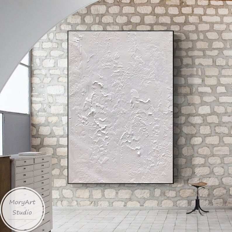 White Textured Painting White Canvas Wall Art White 3D - Etsy