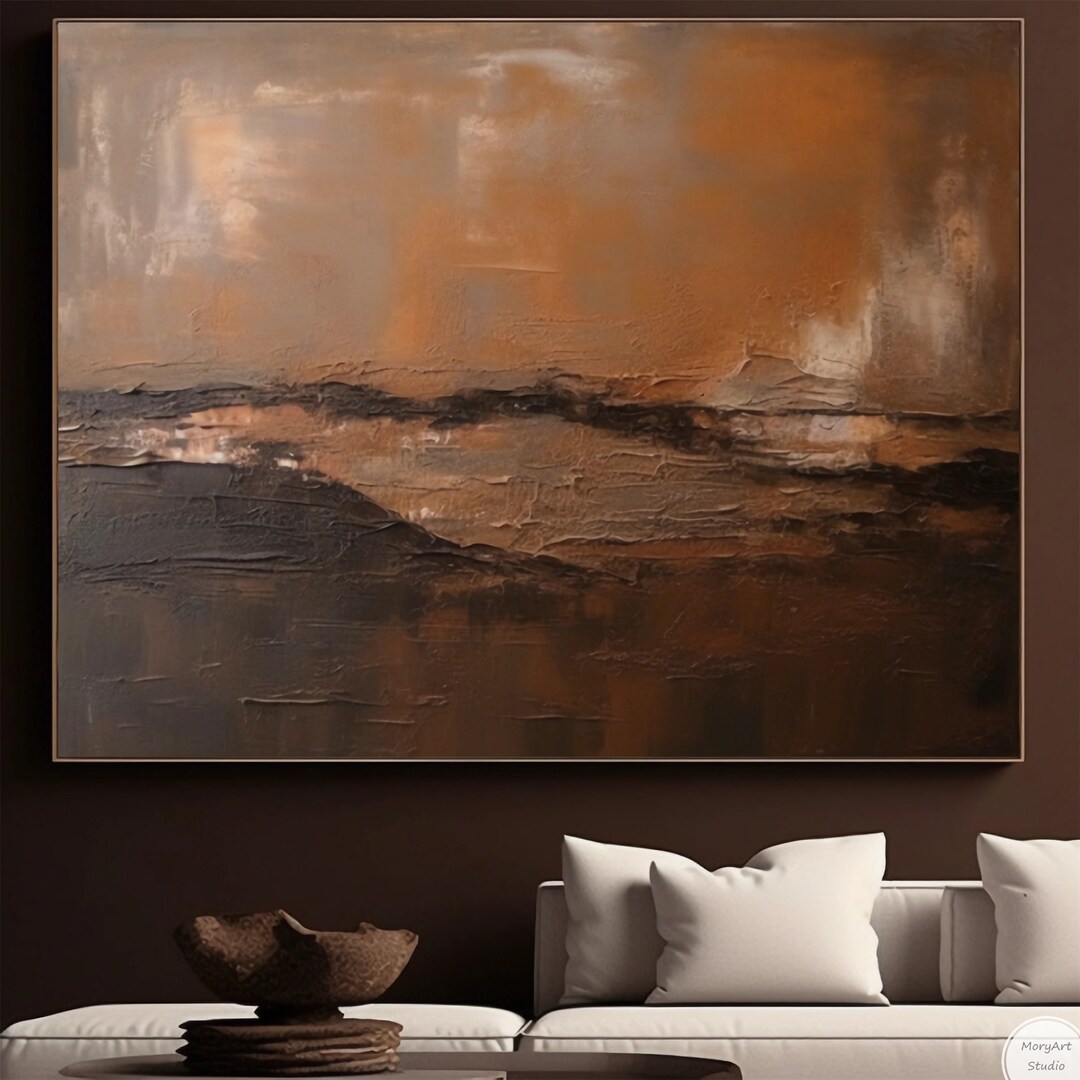 Large Dark Brown Abstract Texture Painting on Canvas Contemporary Wall ... Large Dark Brown Abstract Texture Painting on Canvas Contemporary Wall ...