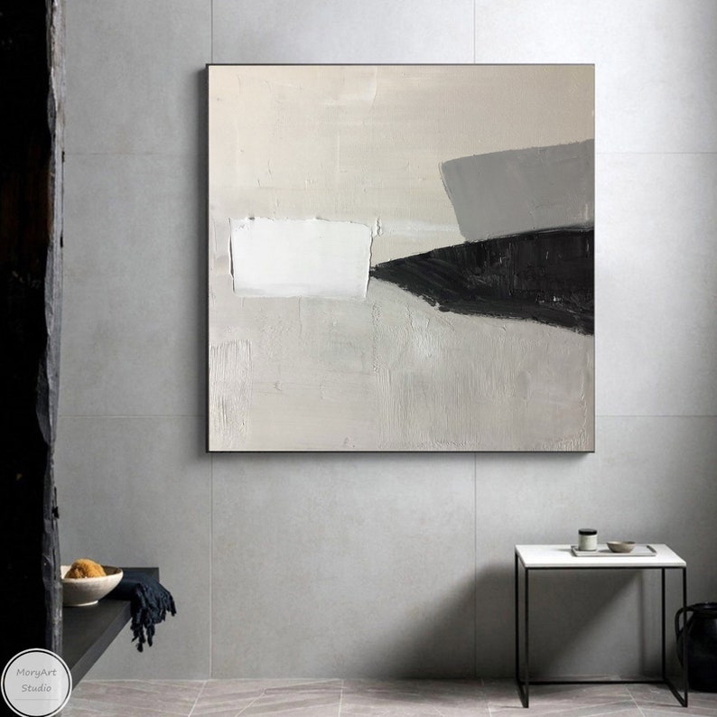 Large Original Grey Abstract Painting Nordic Minimalist - Etsy