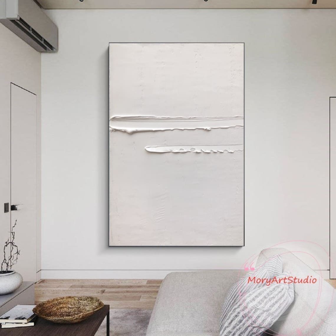 Large White Abstract Painting White Textured Wall Art Large - Etsy