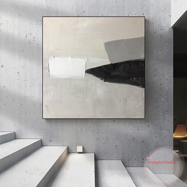 Large Original Grey Abstract Painting Nordic Minimalist - Etsy