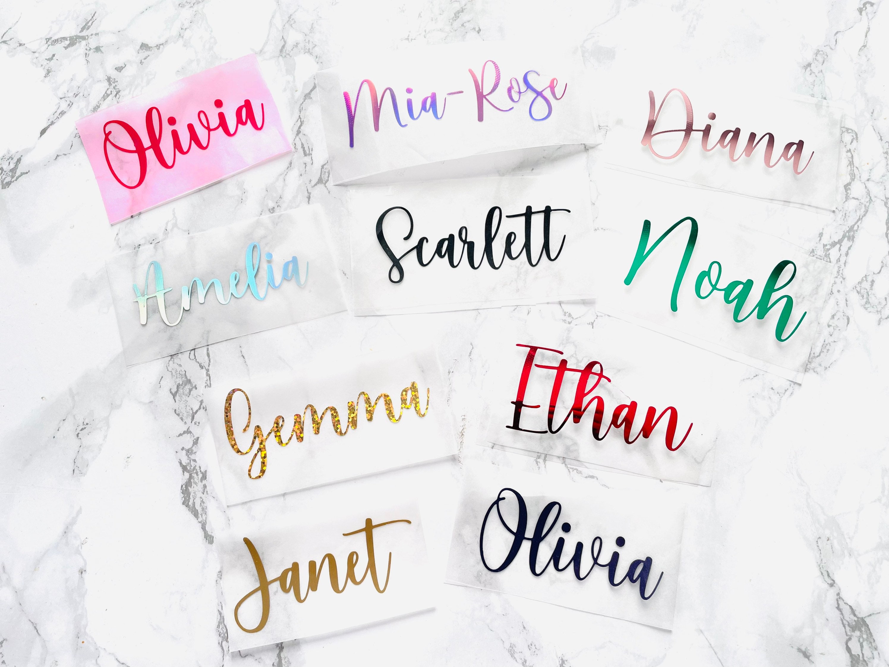 Iron on Vinyl Names HTV Any Word Decal Sticker Fabric Tshirts | Etsy