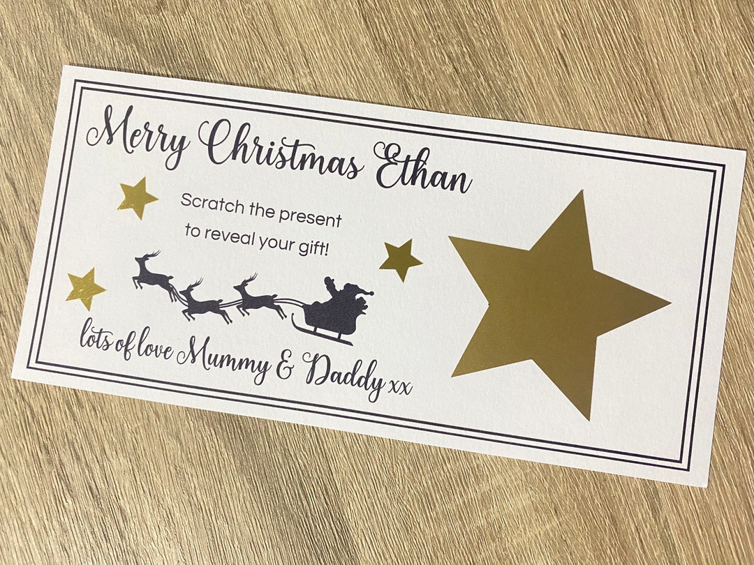 Christmas Scratch Card Gift Reveal - Etsy UK
