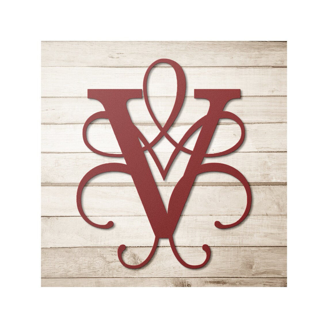Letter v Roman Flourish Letter Metal Wall Art, Home Decor v Wall Art ...