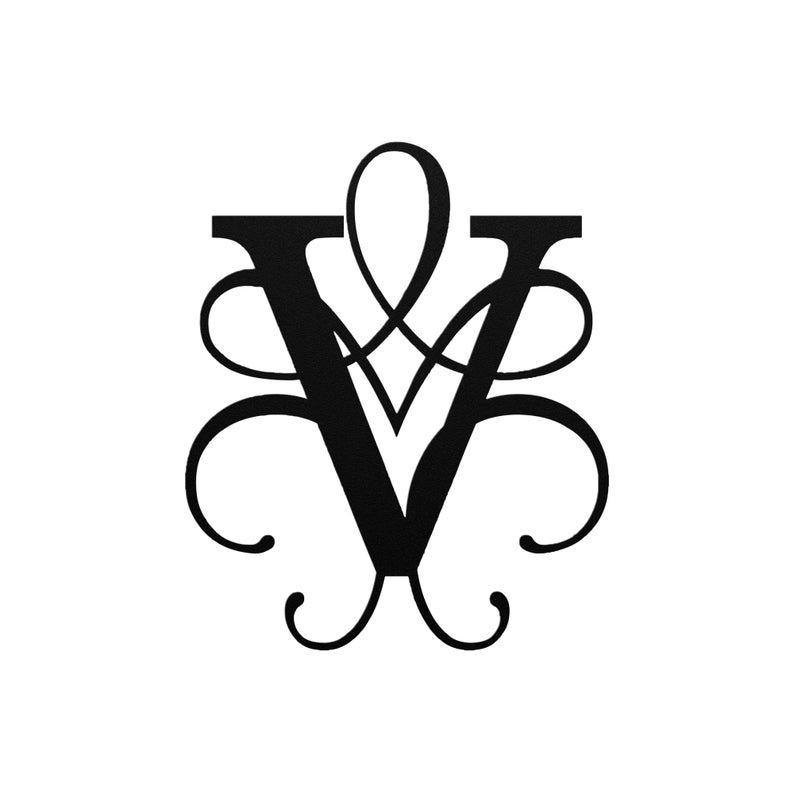 Letter v Roman Flourish Letter Metal Wall Art, Home Decor v Wall Art ...