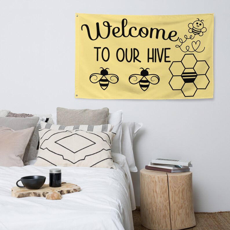 Welcome to Our Hive Flag - Etsy
