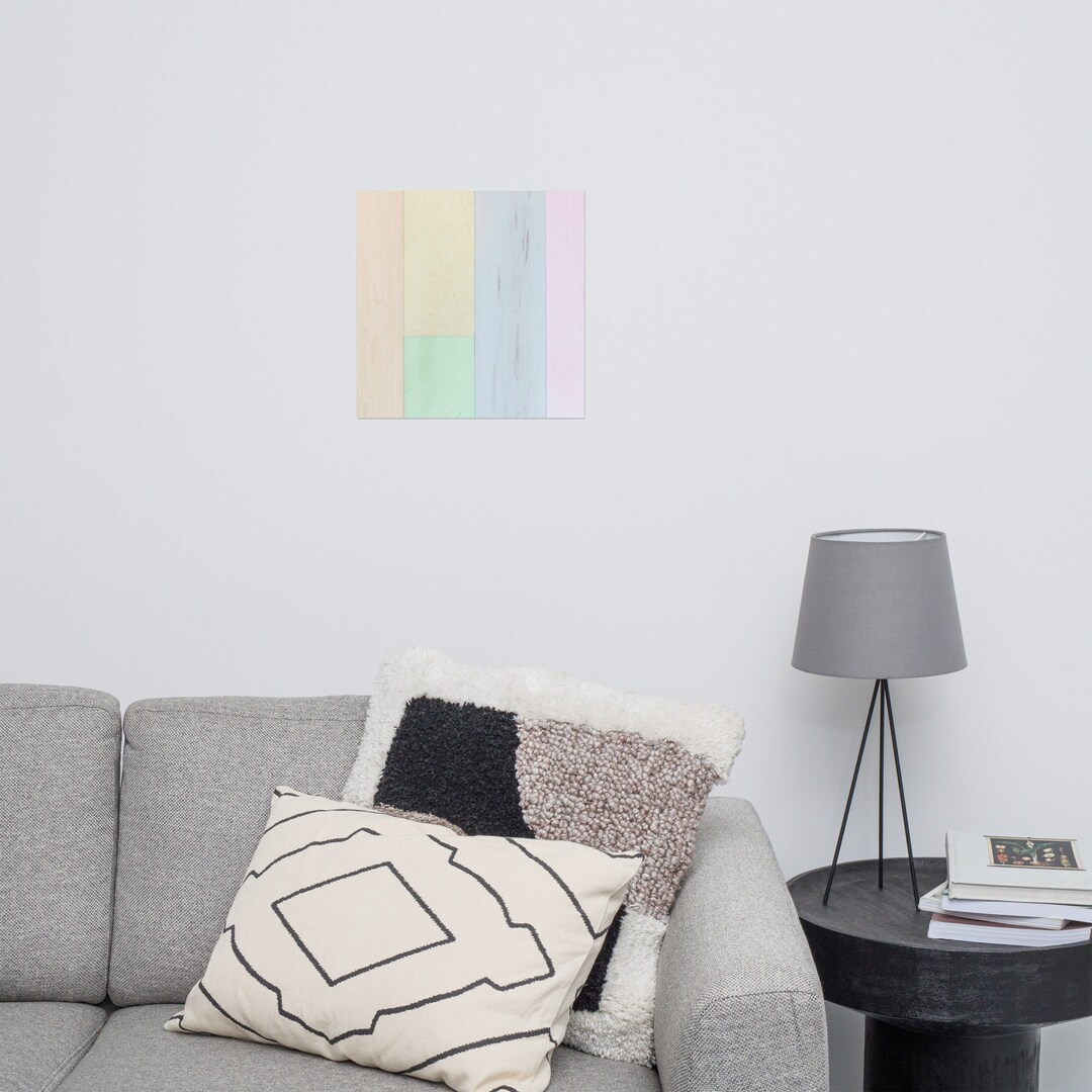 Poster, Pastel Colors Poster, Pastel Wall Hanging Decor, Pastel Wood ...