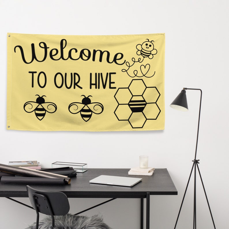 Welcome to Our Hive Flag - Etsy