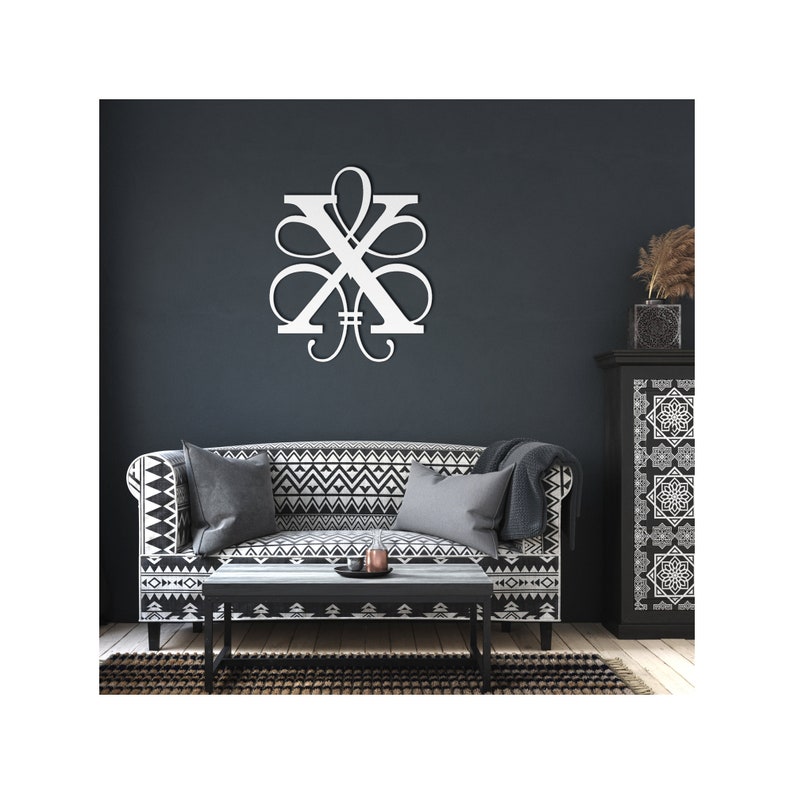 Letter "x" Roman Flourish Letter Metal Wall Art, Home Decor "x" Wall ...