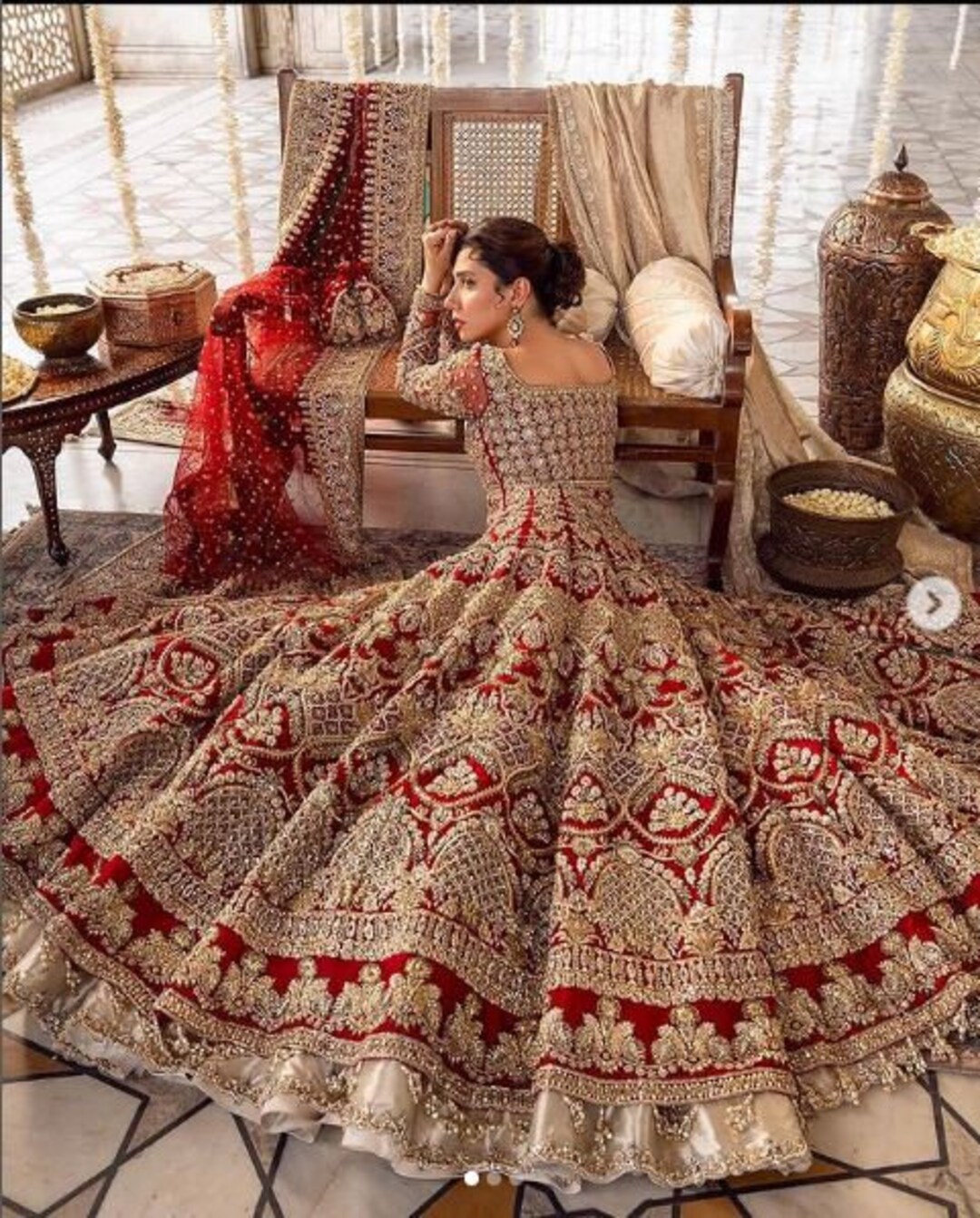 Scarlet Red Wedding Dress Suffuse by Sana Yasir Inspired - Etsy