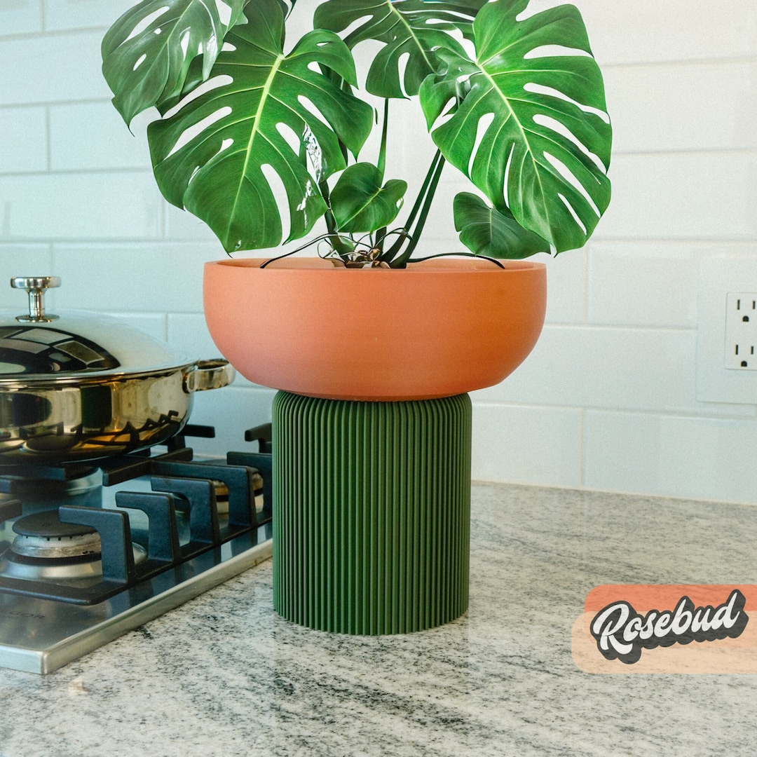 The Pedestal Planter Pot With Stand and Water Drip for Indoor Monstera ...