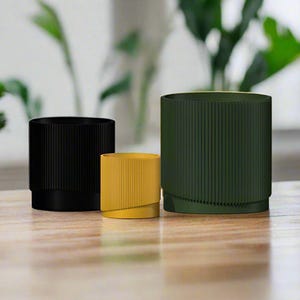 Modern 3D Printed Pot for Plants With Drainage & Saucer - Wave Design ...
