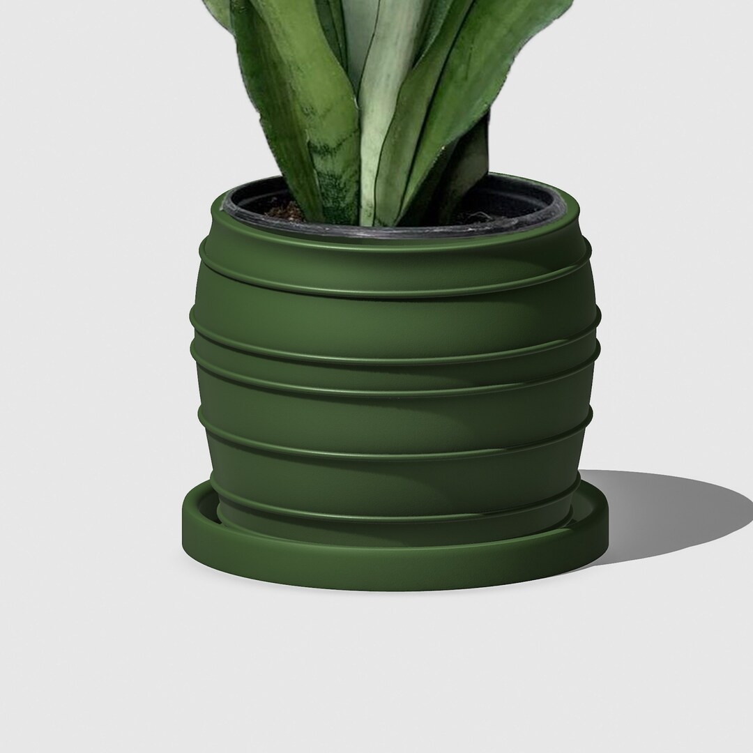 Modern Bubble Plant Pot in Matte Olive Green, Vintage Siena Pots With ...