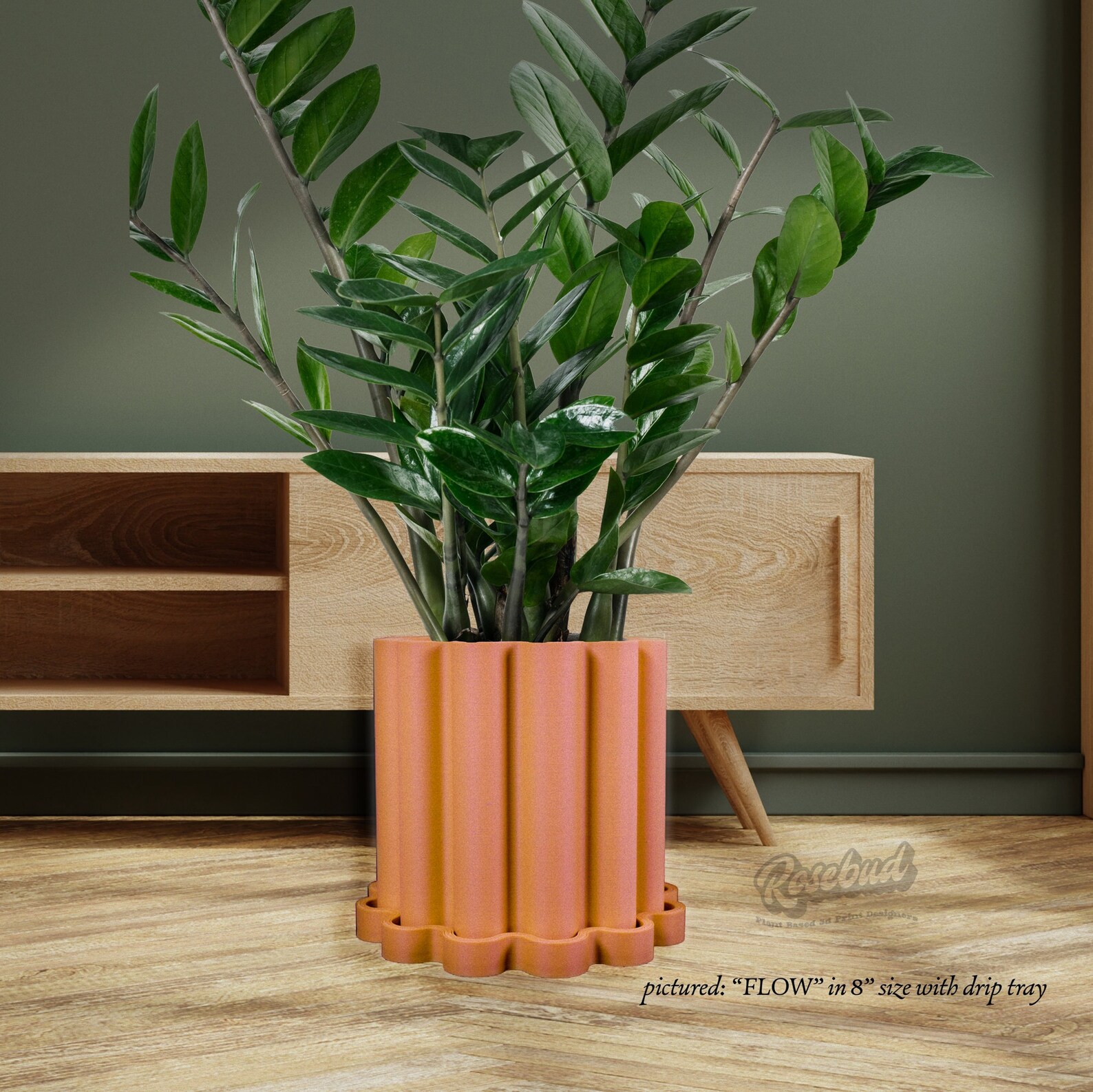 Funky Plant Pot in Matte Terracotta Red, Mid Century Modern Pots With ...