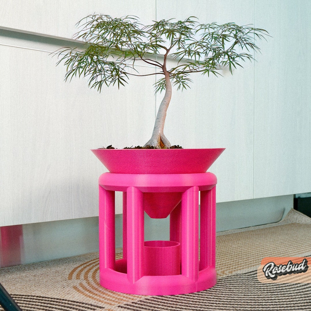 The Conduit Planter Pot With Stand and Water Drip Tray for Indoor Hoya ...