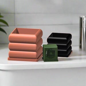 Square BUBBLE 3d Printed Plant Pot - Perfect Fit Drip Tray, Mesh ...