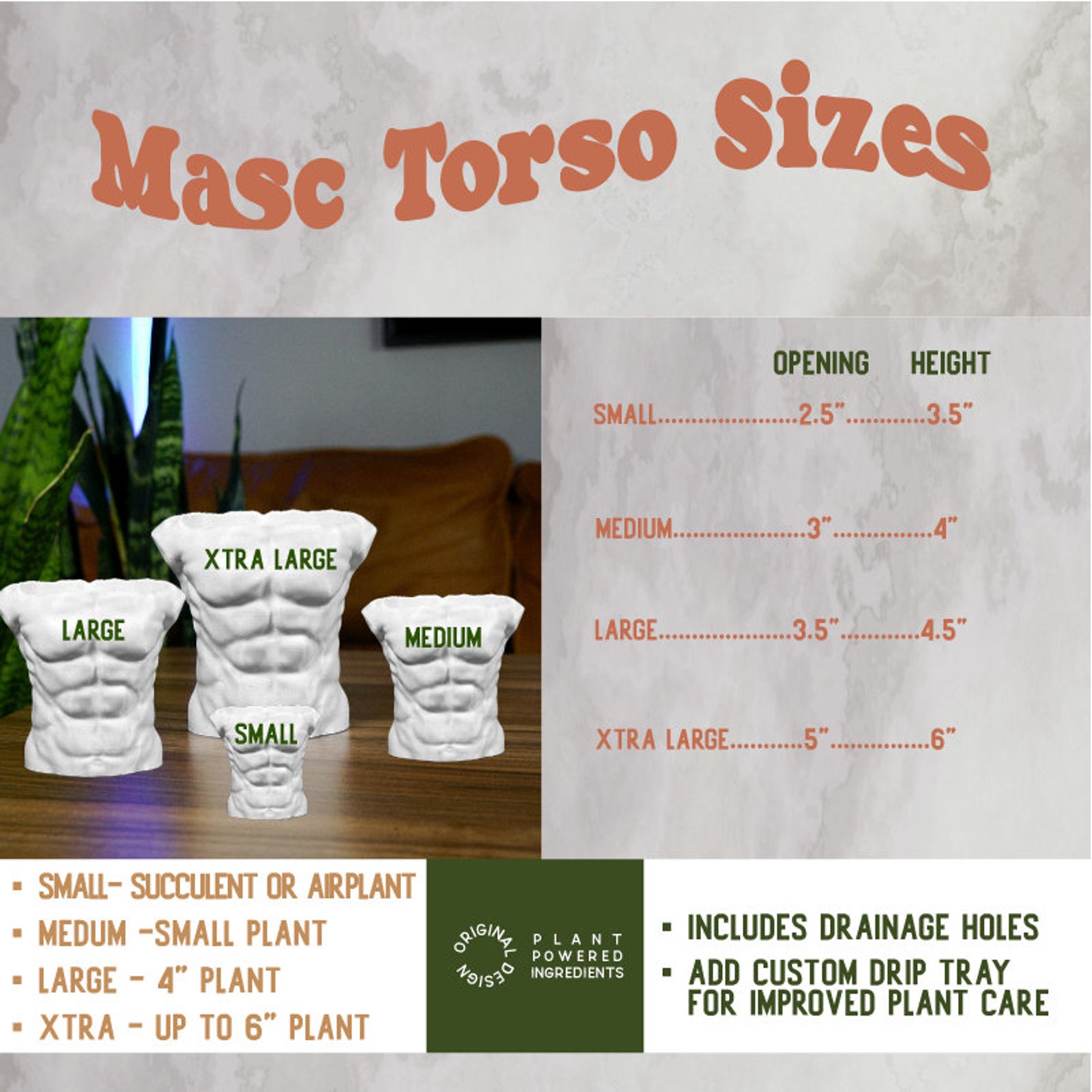 Masc Torso Plant Pot 3D Printed Planter Unique Queer Art - Etsy