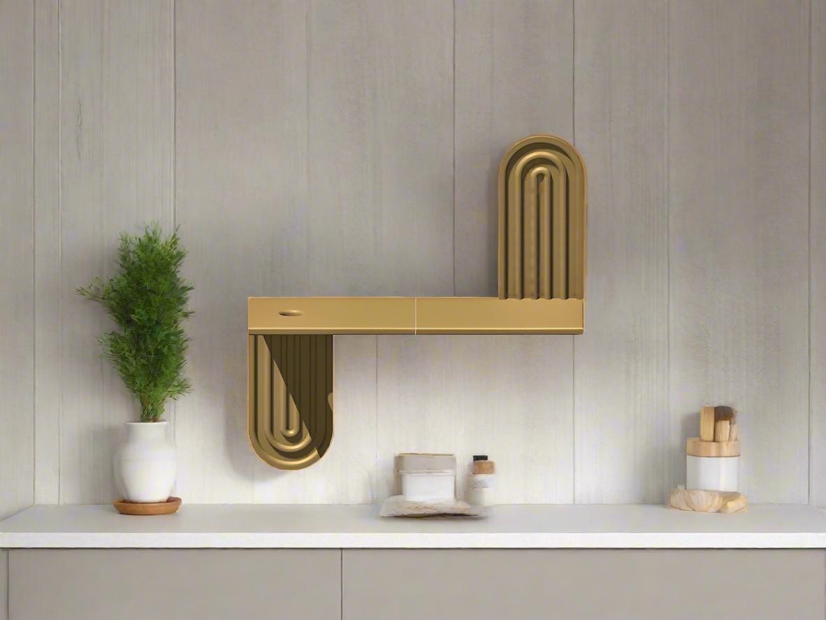 Modern Floating Wall Shelf, Unique Arch Oval Home Decor, 3D Printed ...